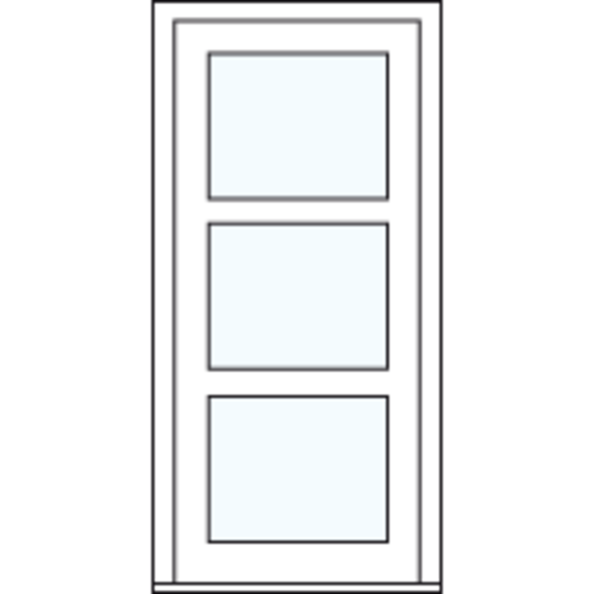 Type 704 fra JVK Er En Plast Terrassedør Med Tre Lige Store Glasfelter