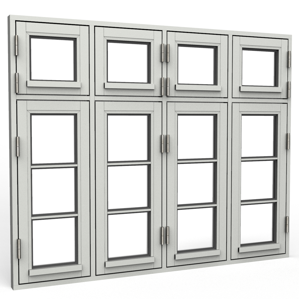 Type 734- 4-fags Dannebrogsvindue - Med 2 Sprosser