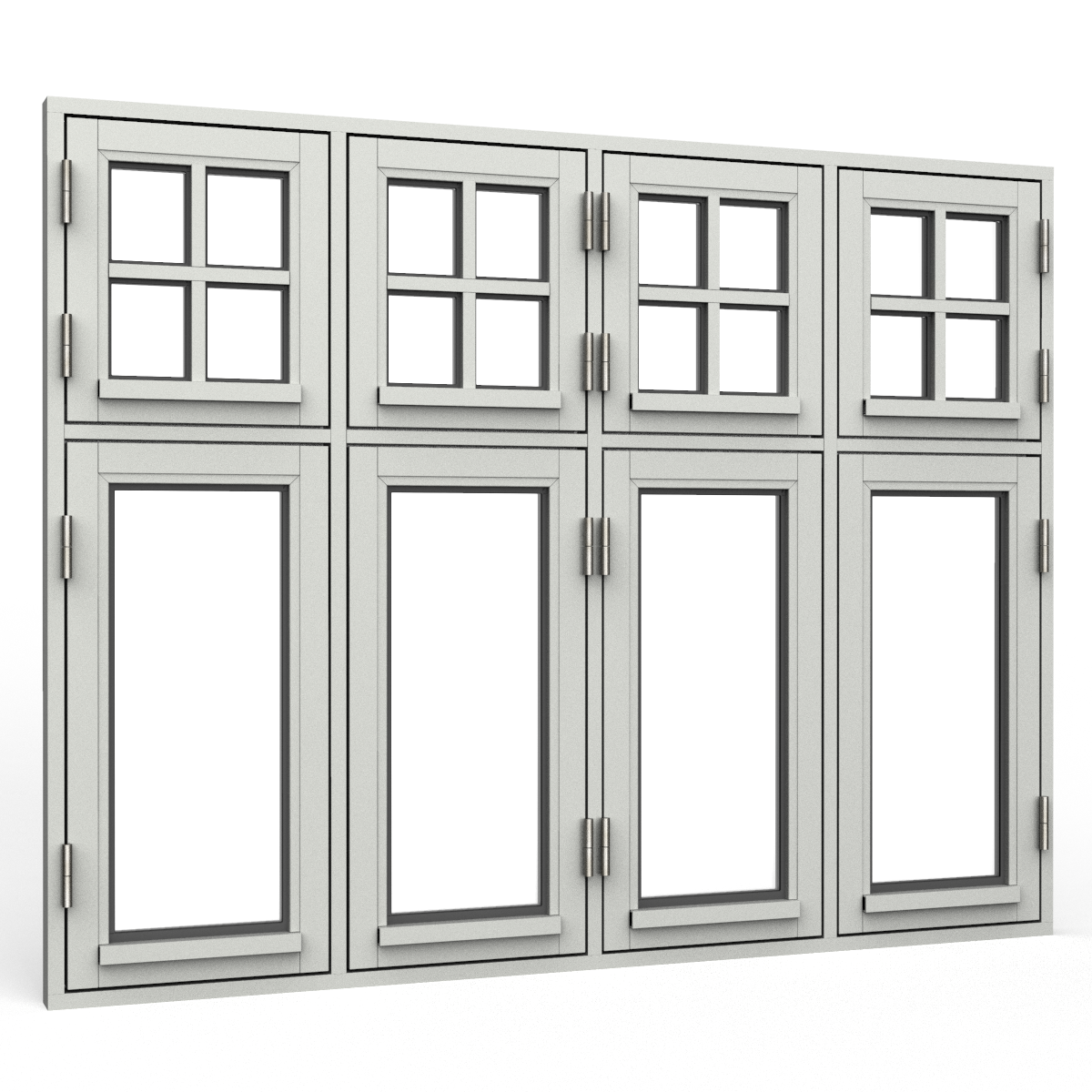 4-fags Dannebrogsvindue Med Sprosser Foroven - Type 729